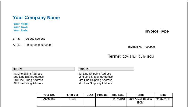 Personalising invoices - MYOB AccountRight - MYOB Help Centre